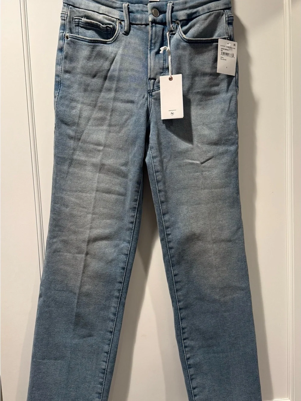 Good American | Jeans | Good American Straight Leg Jeans In Light Blue ...